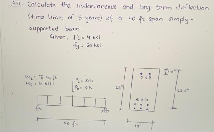 Solved P01. Calculate the instantaneous and long-term | Chegg.com