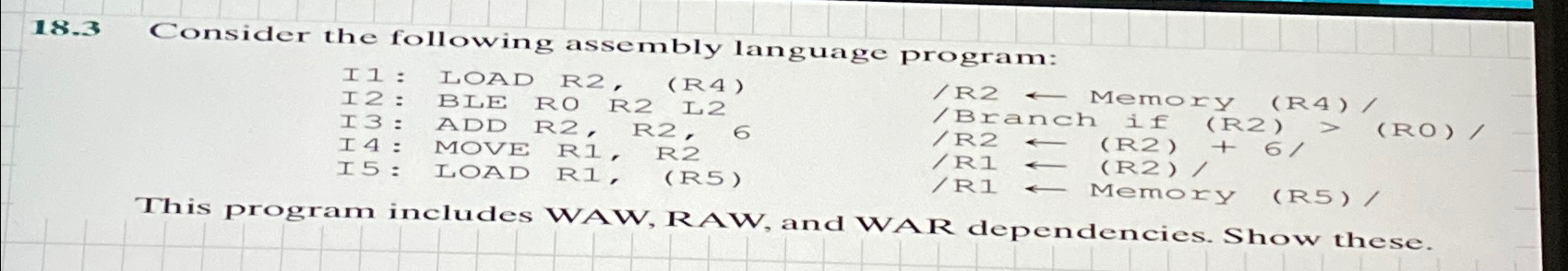 Solved 18.3 ﻿Consider the following assembly language | Chegg.com