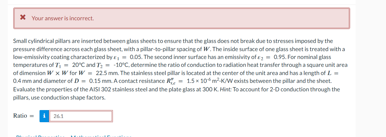 Solved Small cylindrical pillars are inserted between glass | Chegg.com