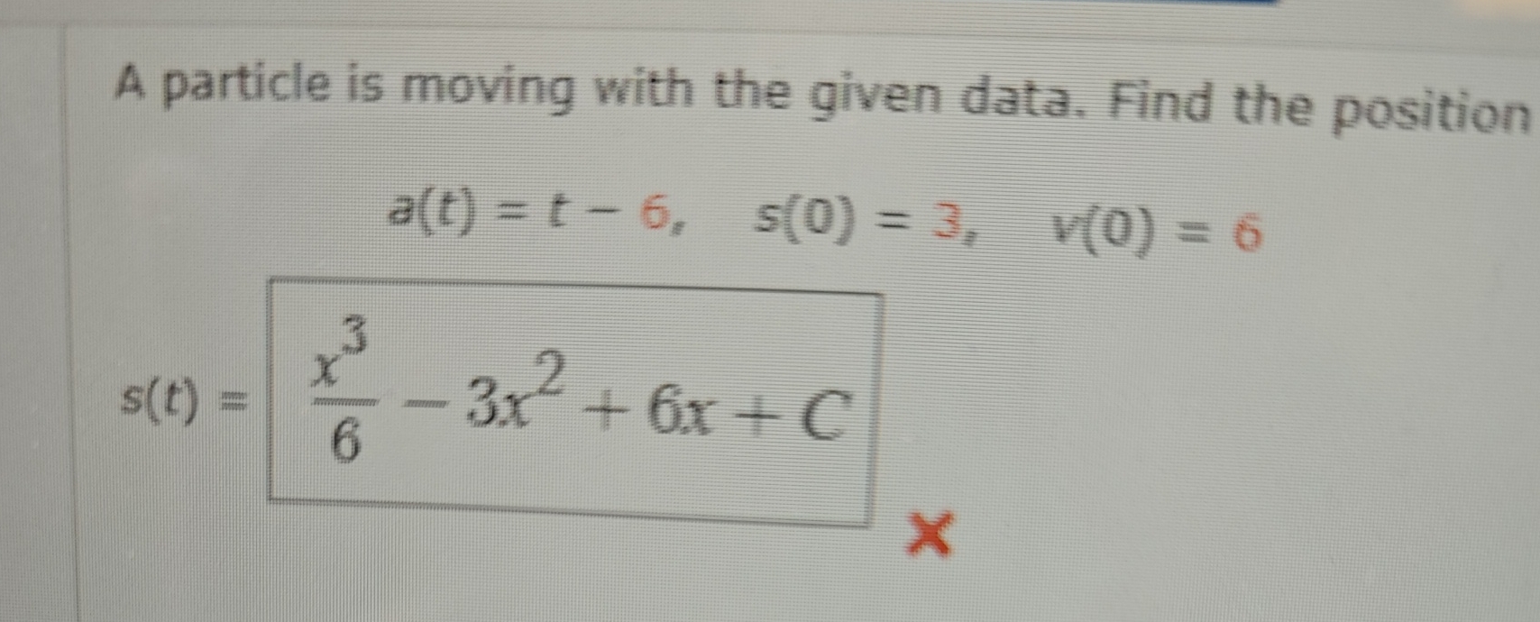 Solved A particle is moving with the given data. Find the | Chegg.com