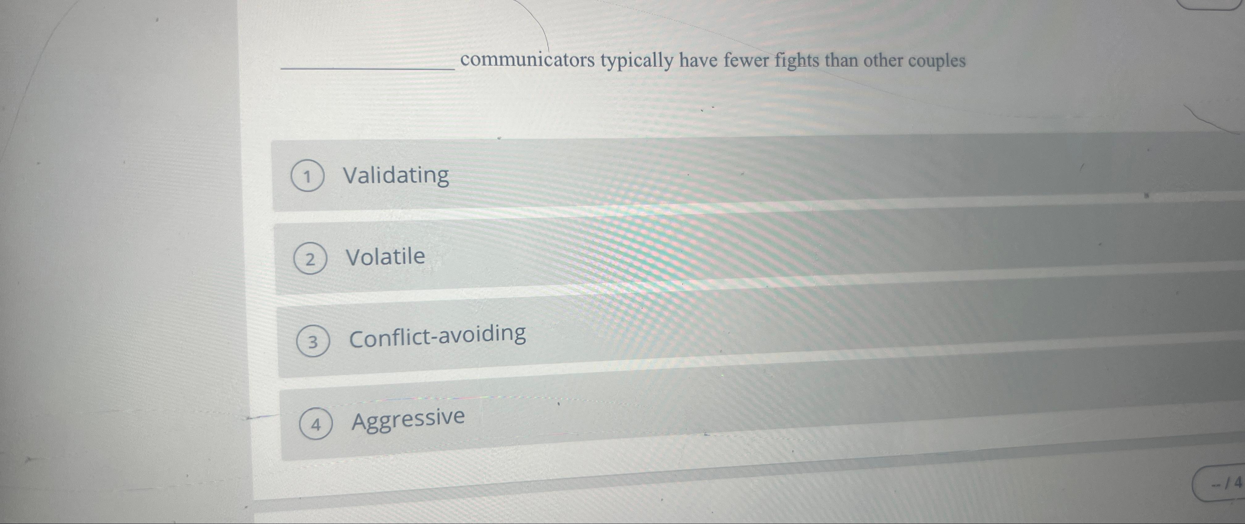 Solved communicators typically have fewer fights than other | Chegg.com