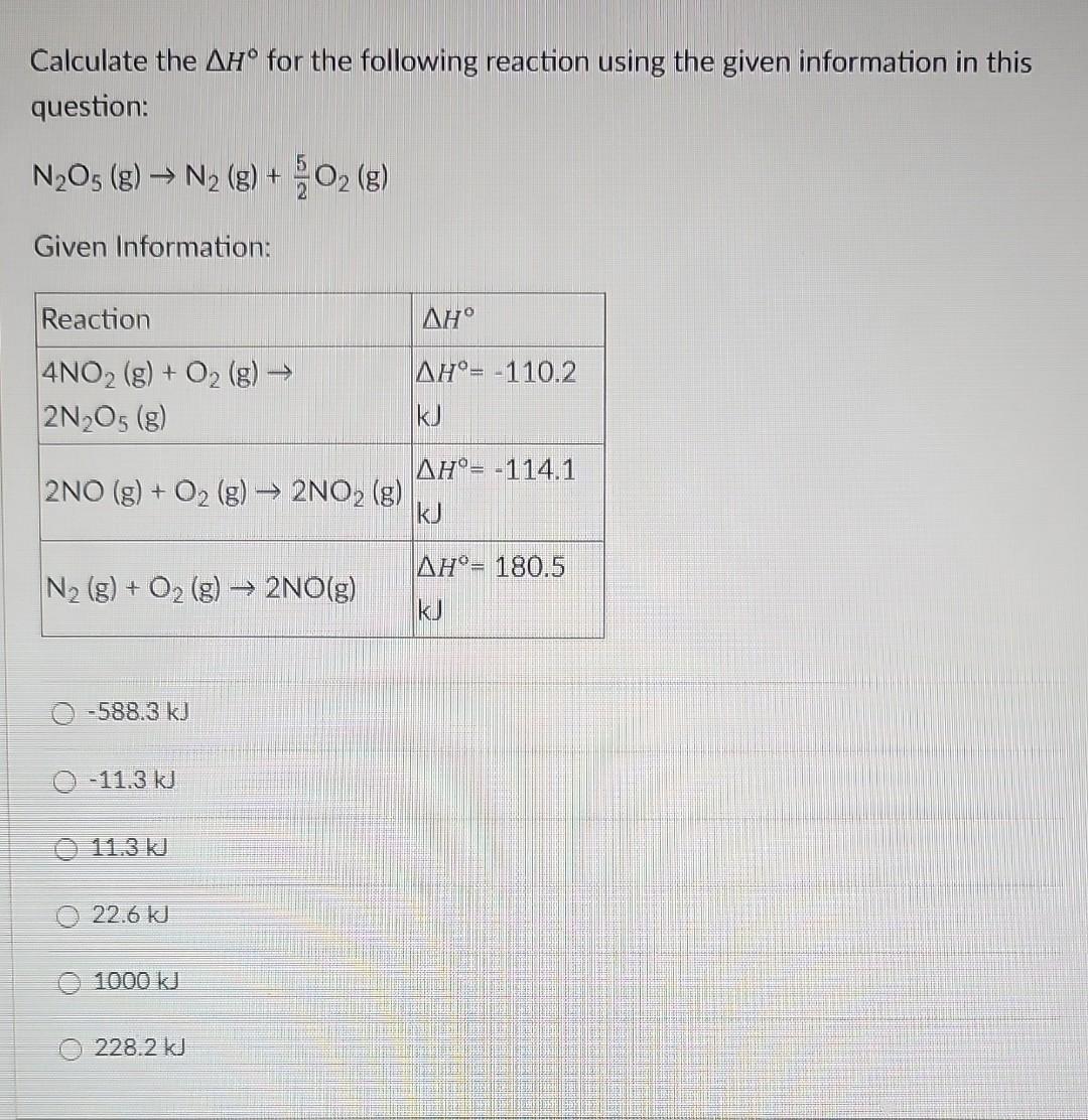 Solved Calculate the ΔH∘ for the following reaction using | Chegg.com