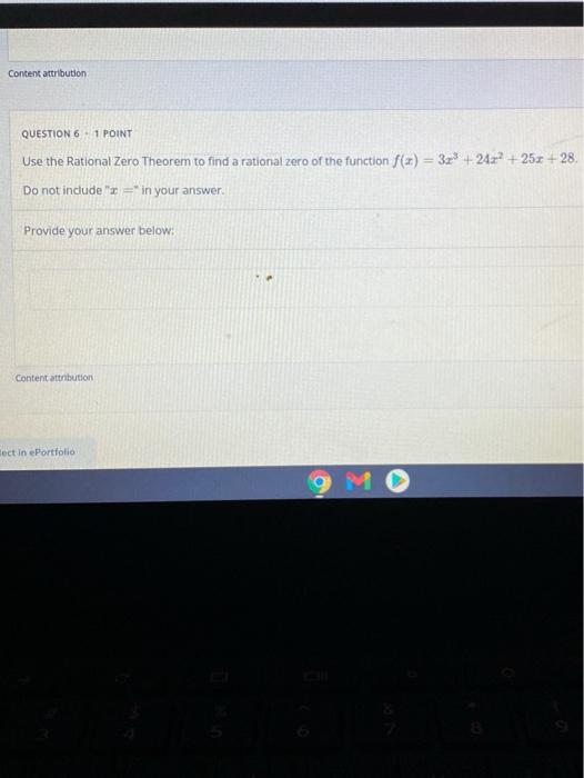 Solved Content attribution QUESTION 6.1 POINT Use the | Chegg.com