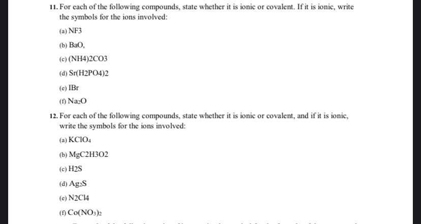 Solved For each of the following compounds, state whether it | Chegg.com