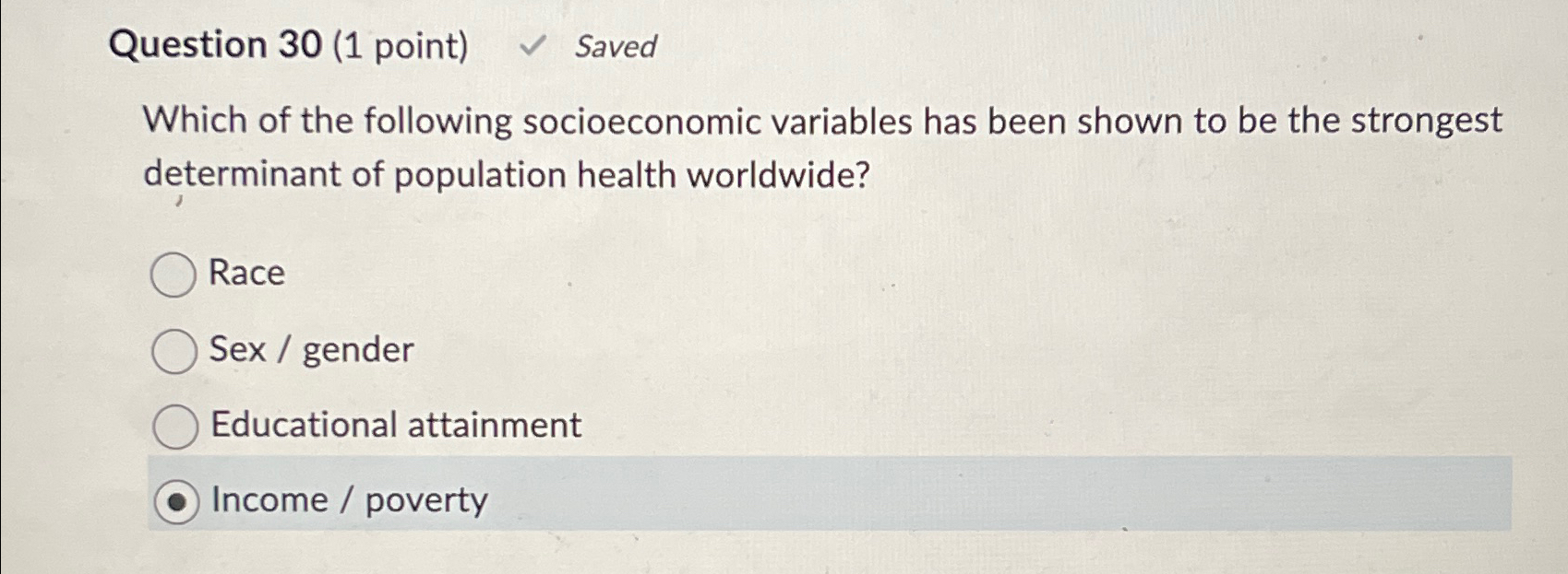 Solved Question 30 (1 ﻿point) ﻿SavedWhich of the following | Chegg.com