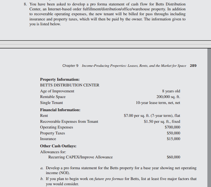 Solved Chapter 9 ﻿Income-Producing Properties: Leases, | Chegg.com