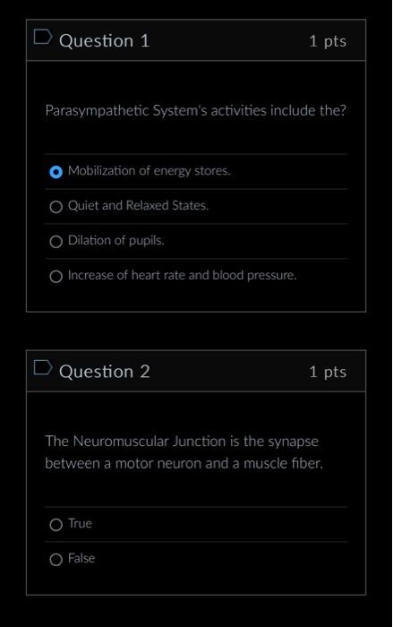Solved Question 2 1pts The Neuromuscular Junction is the | Chegg.com