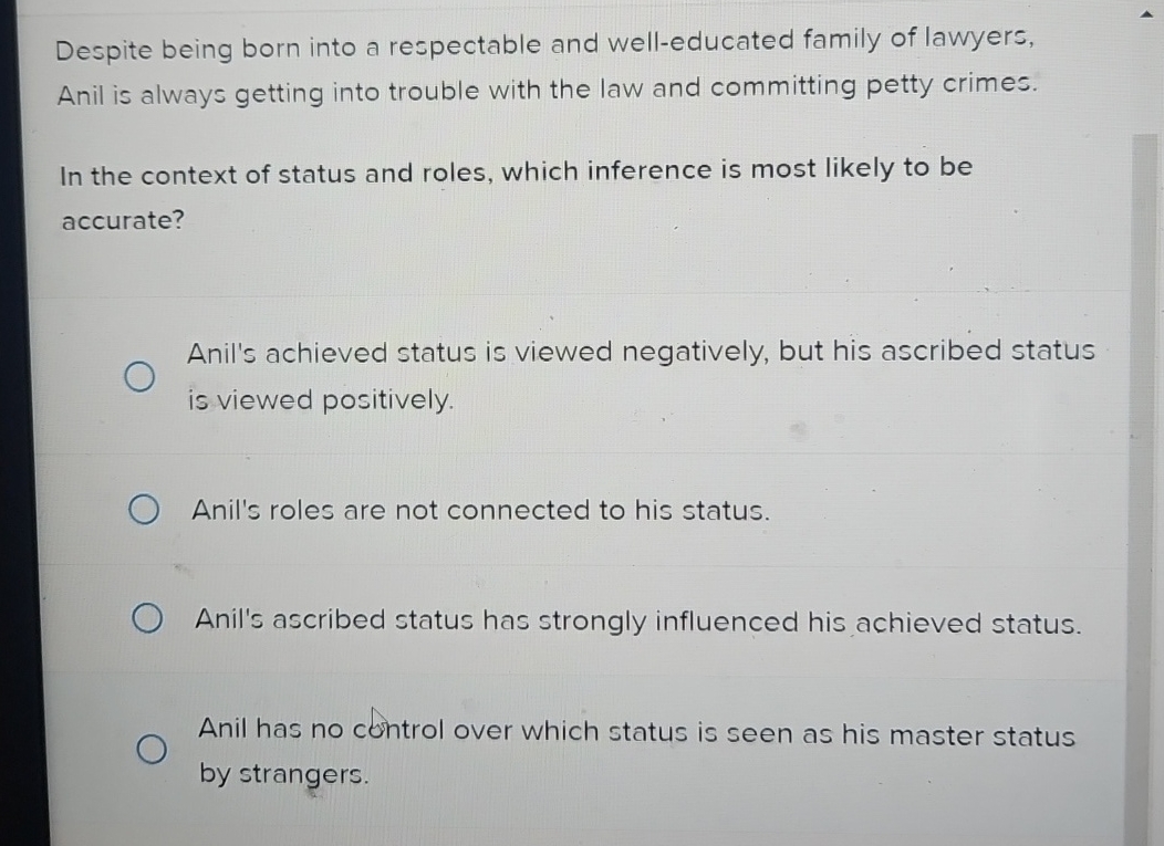 Solved Despite being born into a respectable and | Chegg.com