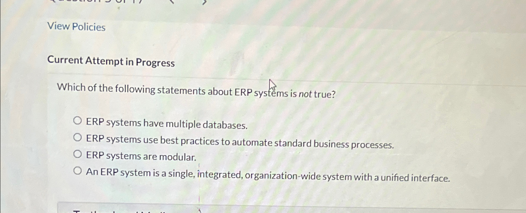 Solved View PoliciesCurrent Attempt in ProgressWhich of the | Chegg.com