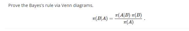 Solved Prove the Bayes's rule via Venn | Chegg.com