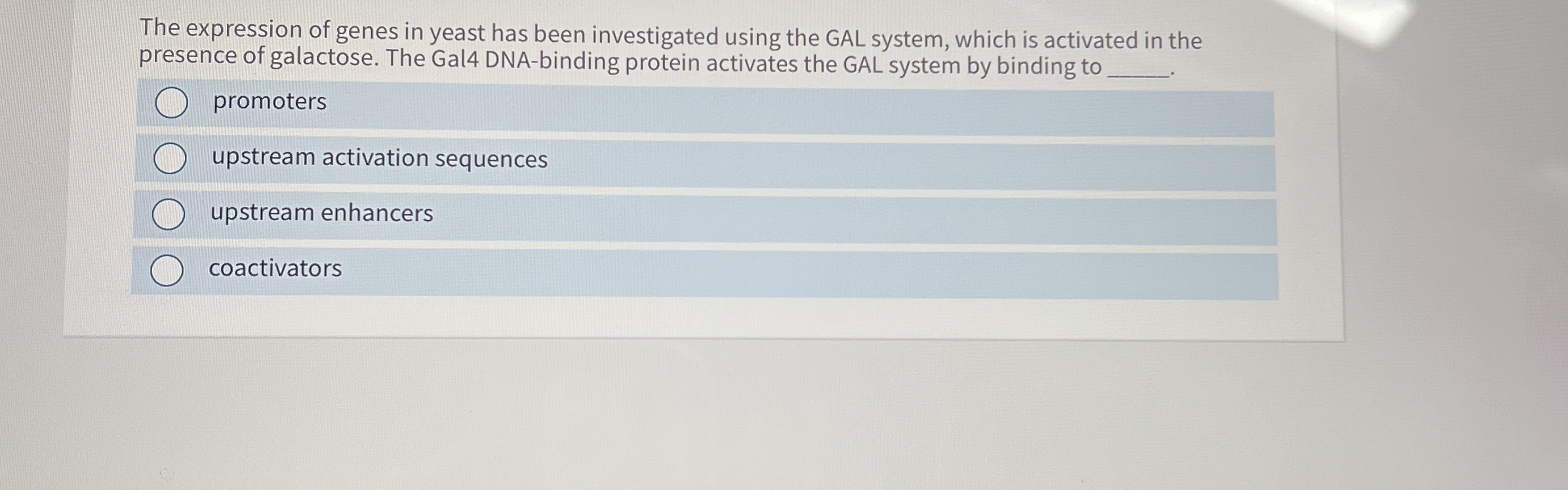 Solved The expression of genes in yeast has been | Chegg.com
