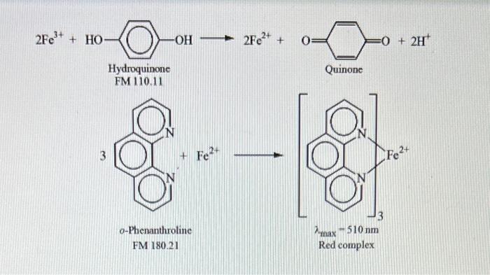 Solved calculate the molarity of Fe(o-phenanthroline) in | Chegg.com