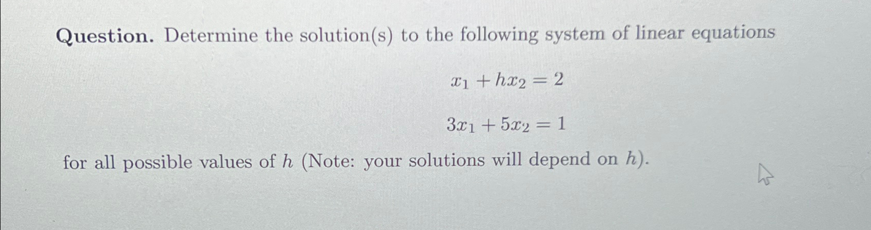 Solved Question. Determine the solution(s) ﻿to the following | Chegg.com