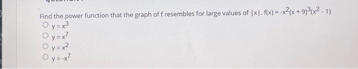 Solved Find The Power Function That The Graph Of F Resembles