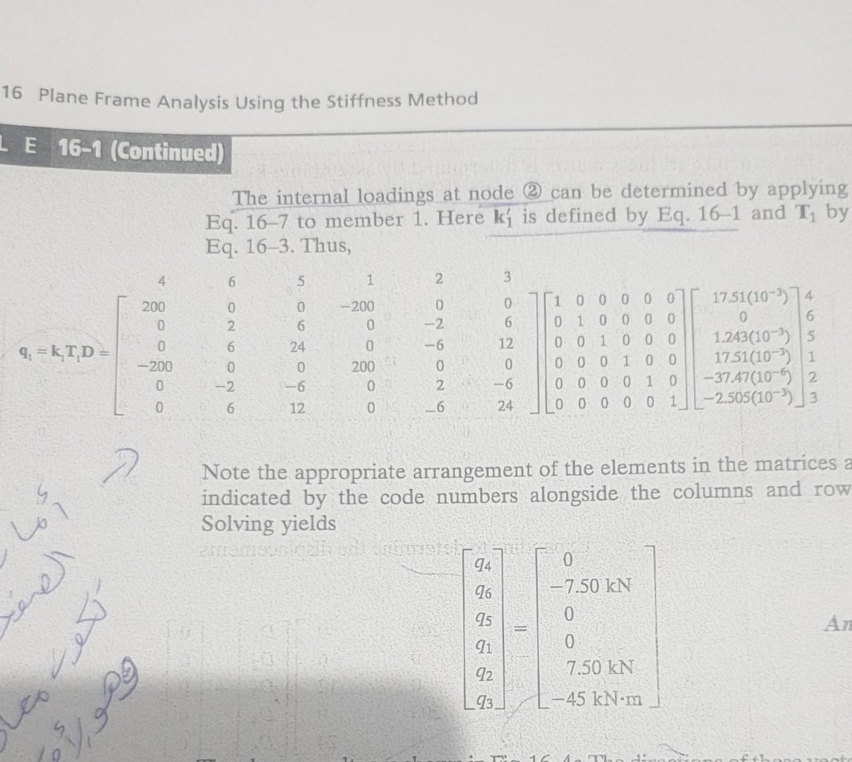 Solved 16 Plane Frame Analysis Using the stiffness Method 1 | Chegg.com