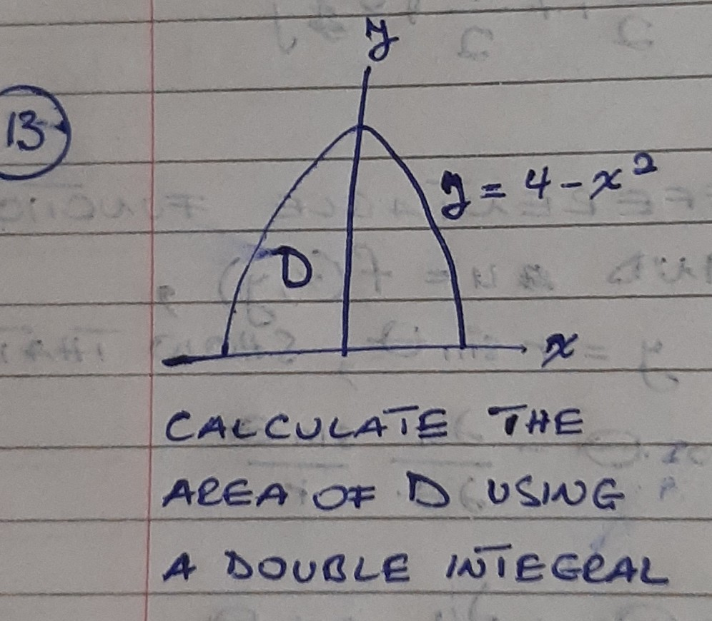 Solved 8 с. 13 9 = 4-x2 e DA CALCULATE THE AREA OF DUSING A | Chegg.com