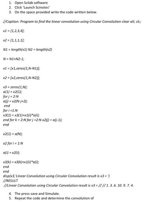 Solved 1. Open Scilab software 2. Click "Launch Scinotes' 3. | Chegg.com