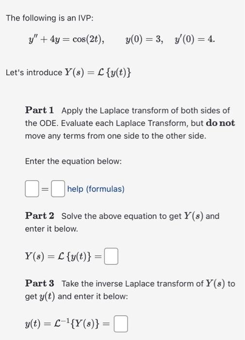 Solved The following is an IVP: | Chegg.com