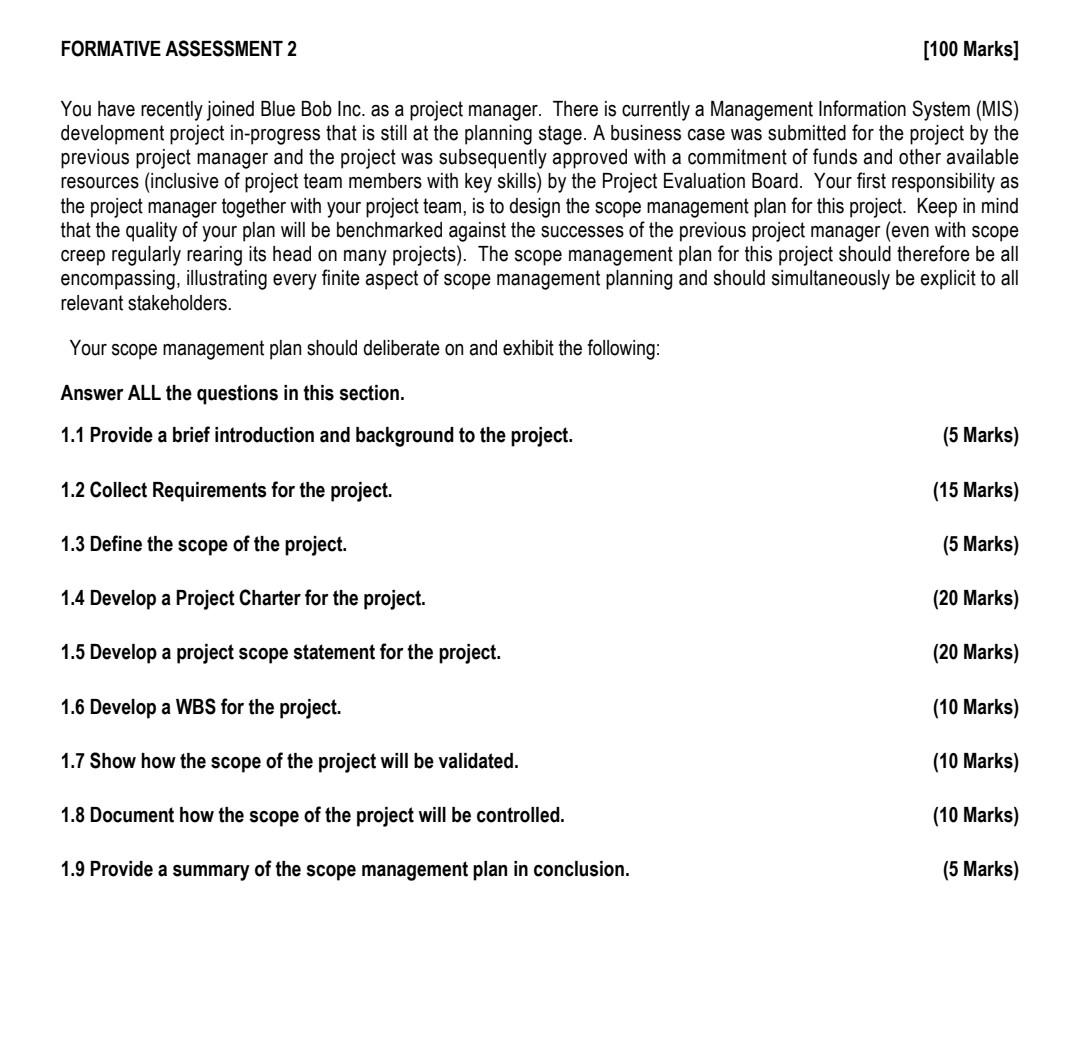 Solved FORMATIVE ASSESSMENT 2 [100 Marks] You have recently | Chegg.com