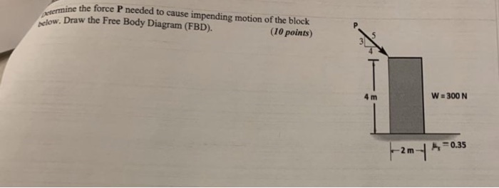 Solved Determine The Force P Needed To Cause Impending