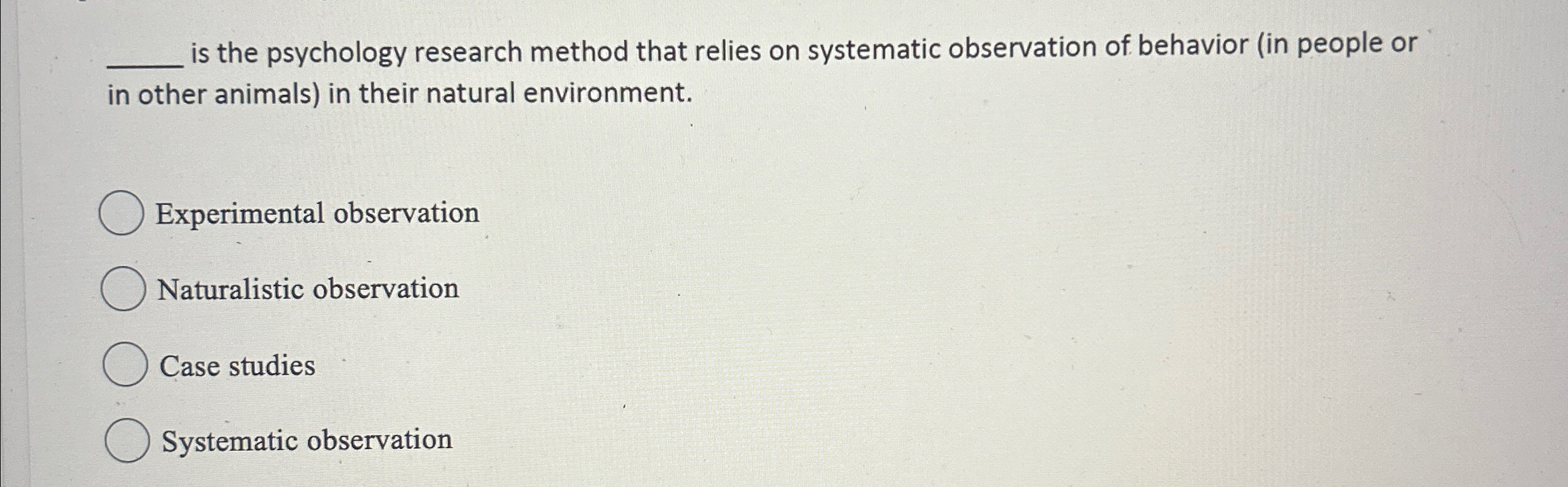 Solved is the psychology research method that relies on | Chegg.com