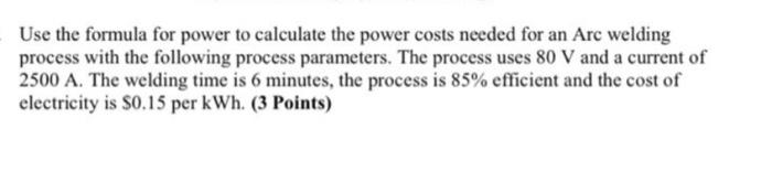 Solved Use the formula for power to calculate the power | Chegg.com