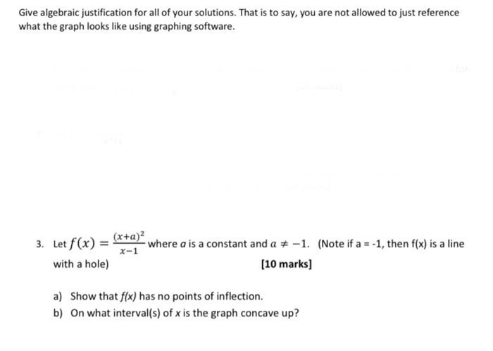 Solved Give algebraic justification for all of your | Chegg.com