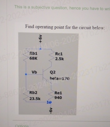 Solved Find operating point for the circuit below: | Chegg.com