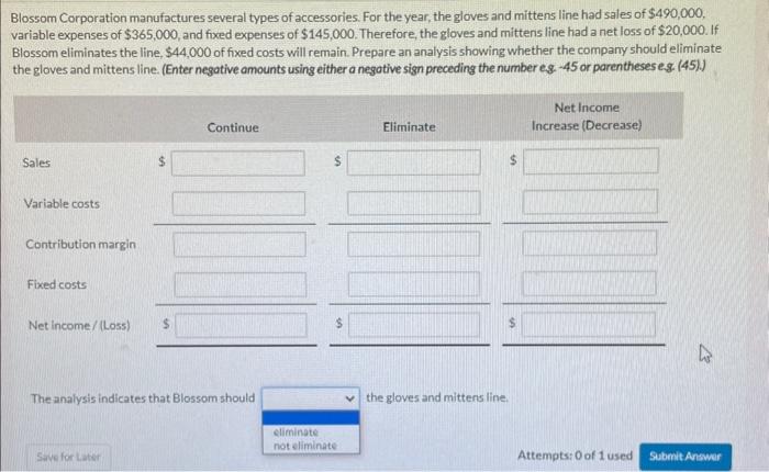 Solved Blossom Corporation manufactures several types of | Chegg.com