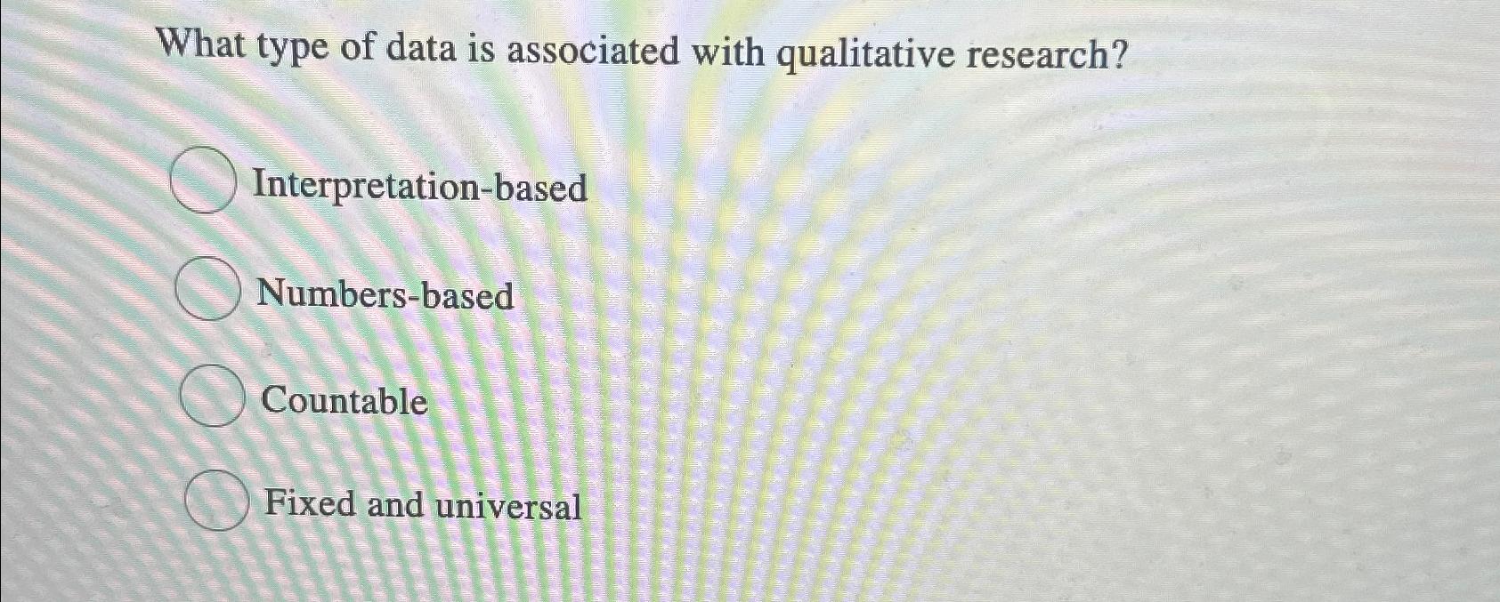 Solved What type of data is associated with qualitative | Chegg.com