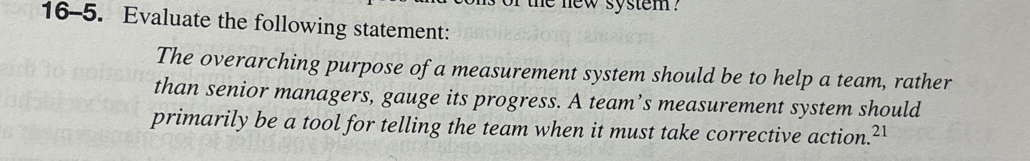 Solved 16-5. ﻿Evaluate the following statement:The | Chegg.com