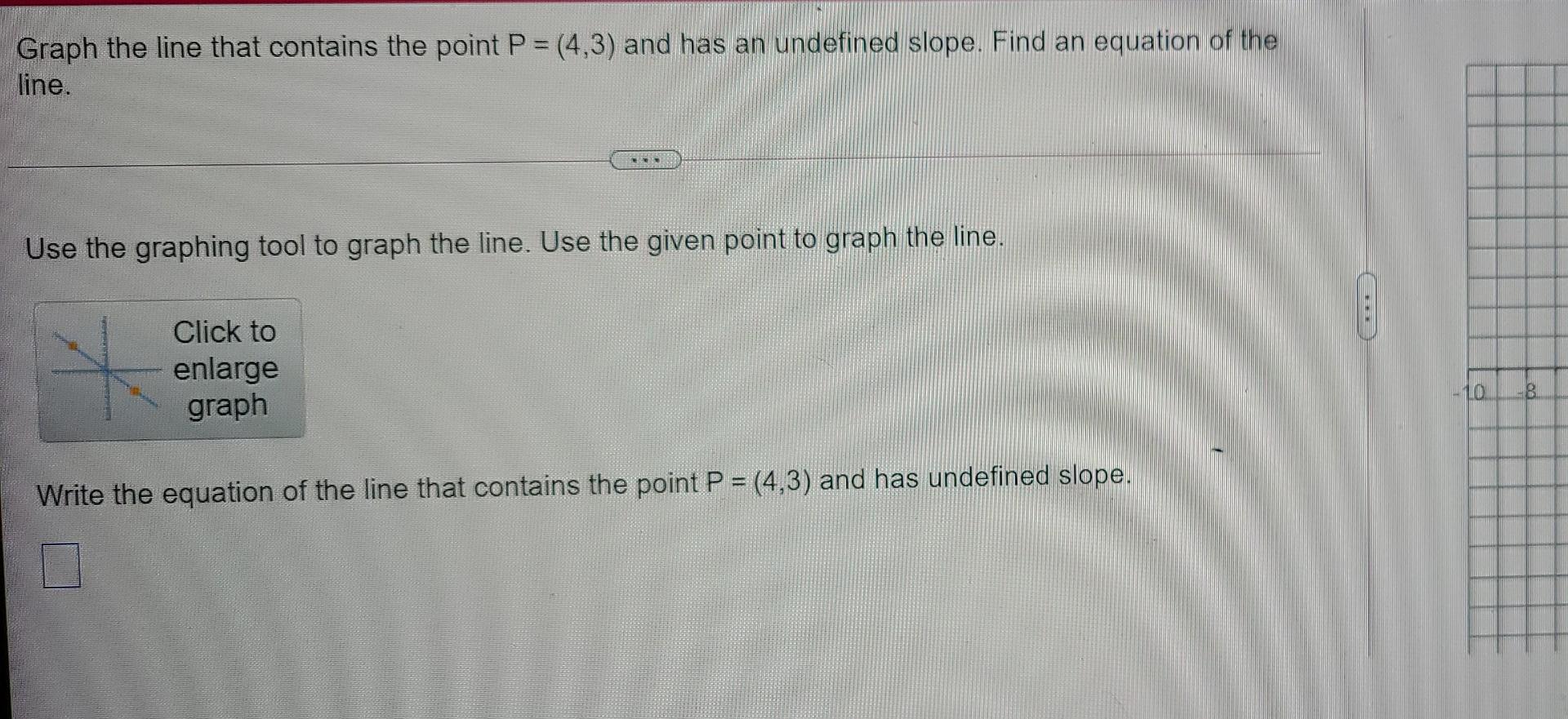 Solved Graph the line that contains the point P = (4,3) and | Chegg.com
