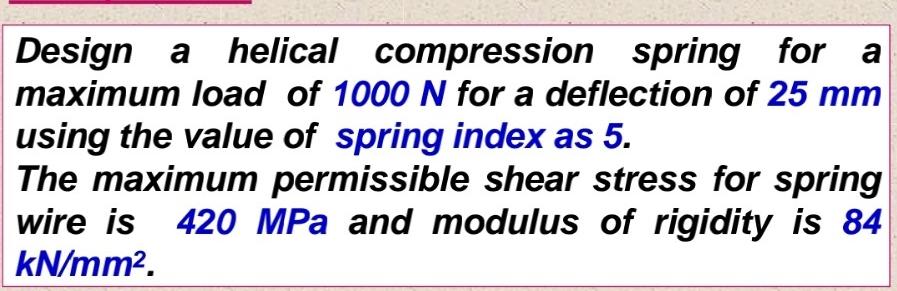 Solved Design a helical compression spring for a maximum | Chegg.com