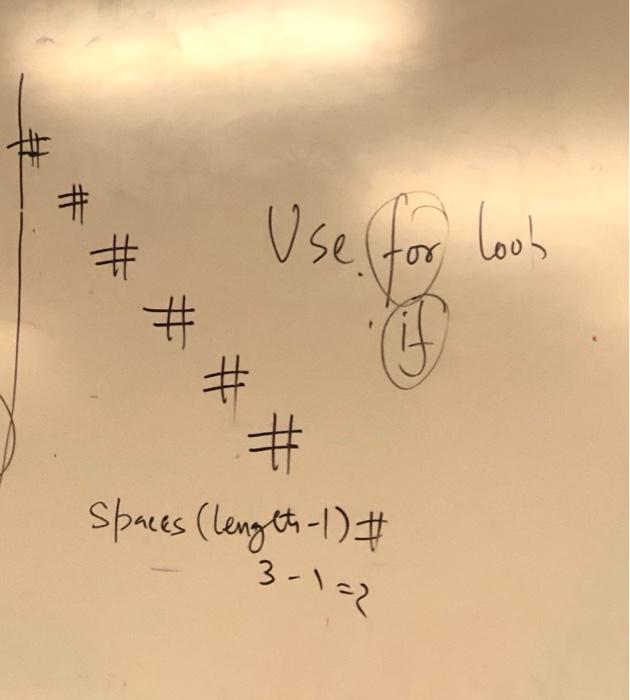 Solved use (for loop) to print the hashtags same arranegment | Chegg.com