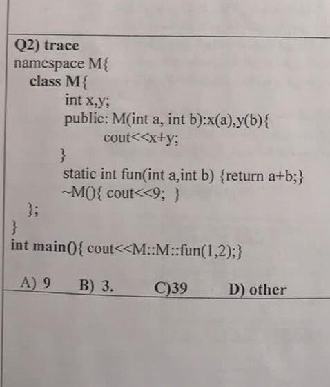 Solved A) 9 B) 3. C) 39 D) other | Chegg.com