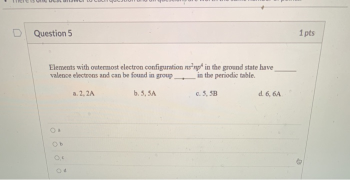 Solved Elements with outermost electron configuration m * s | Chegg.com