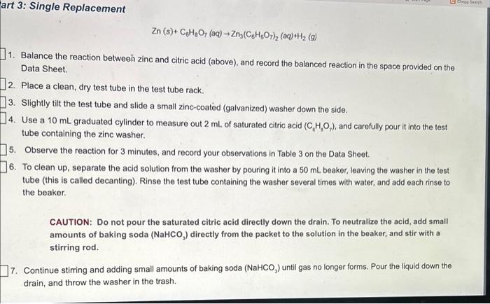 Solved this experiment, you will perform and analyze | Chegg.com