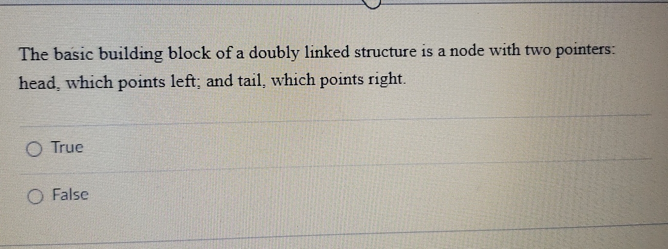 Solved The basic building block of a doubly linked structure | Chegg.com