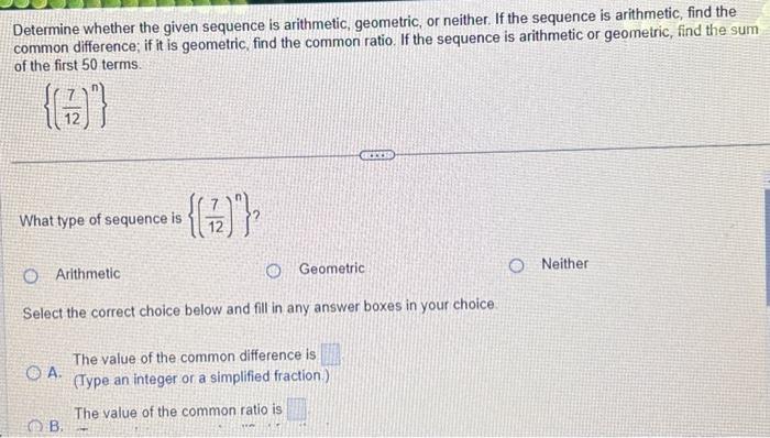Solved Determine whether the given sequence is arithmetic, | Chegg.com