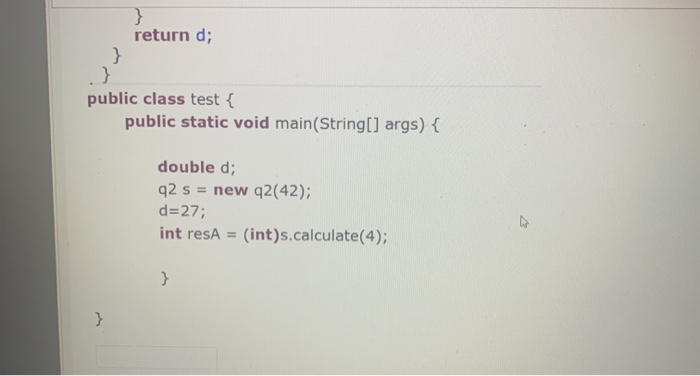 Solved The following classes named 72 and test are given. | Chegg.com
