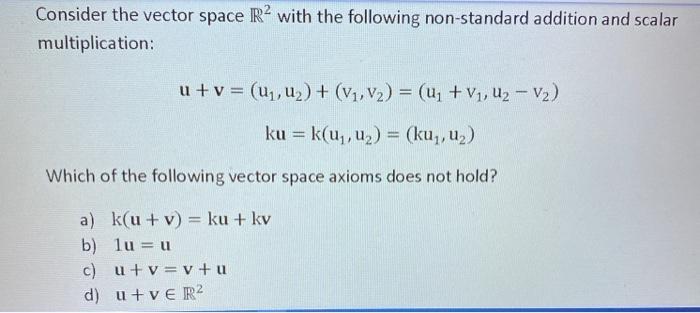 Solved Consider the vector space R2 with the following | Chegg.com