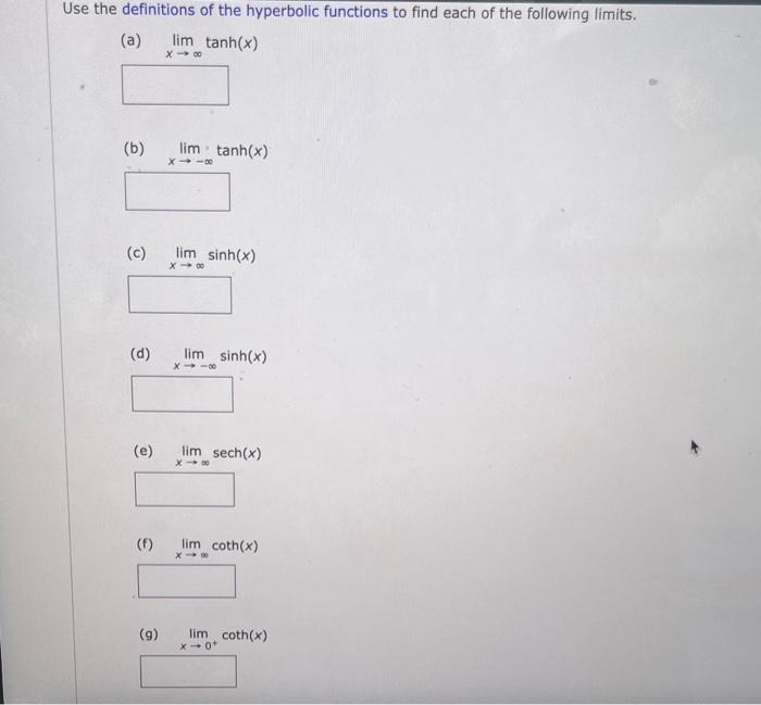 Solved se the definitions of the hyperbolic functions to | Chegg.com