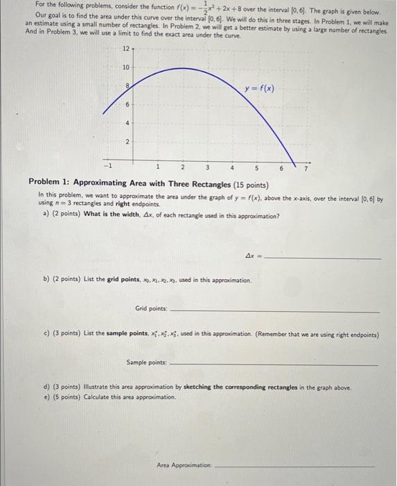 For the following problems, consider the function | Chegg.com