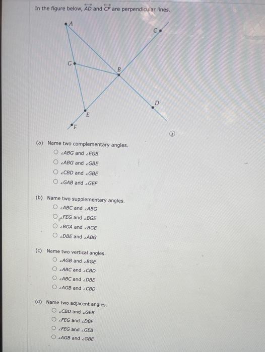 Solved In the figure below, AD and CF are perpendicular | Chegg.com