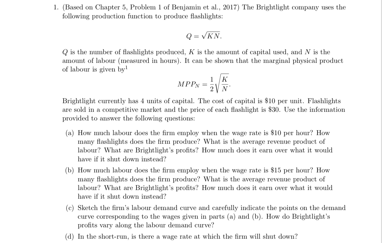 Solved (Based on Chapter 5, ﻿Problem 1 ﻿of Benjamin et | Chegg.com