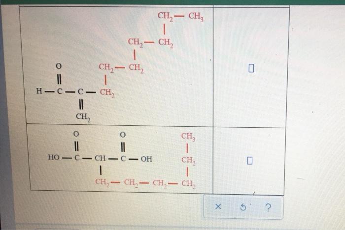 Solved For each organic compound in the table below, name | Chegg.com