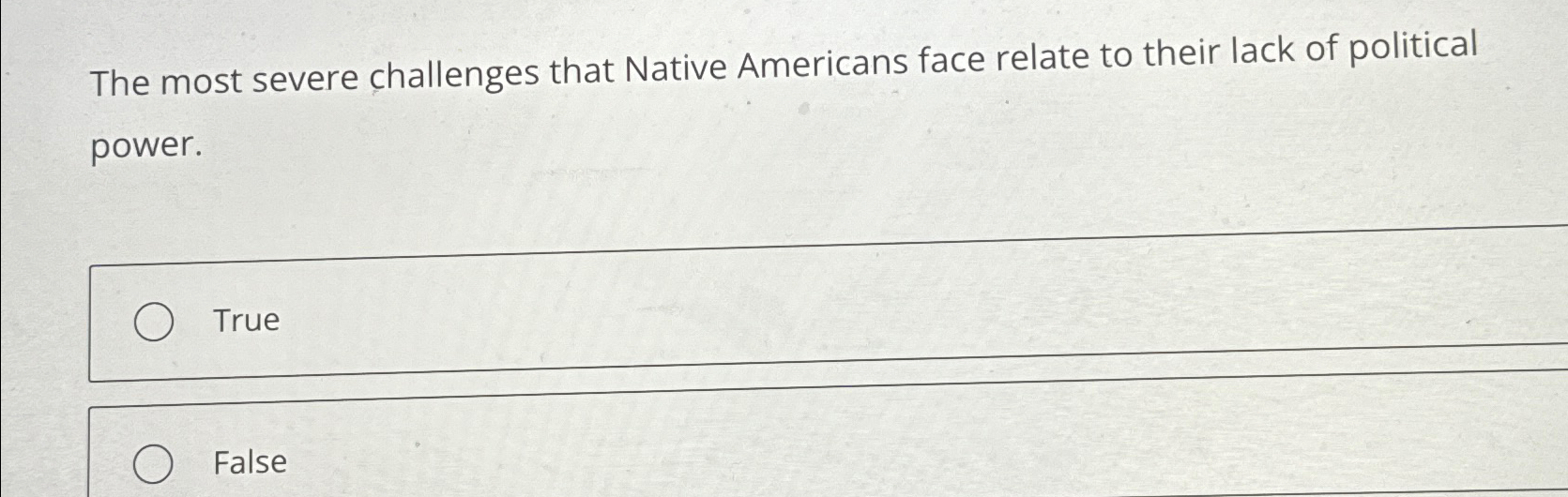 Solved The most severe challenges that Native Americans face | Chegg.com