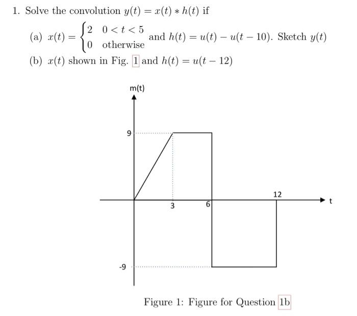 Solved 1. Solve the convolution y(t) = x(t) * h(t) if 2 0