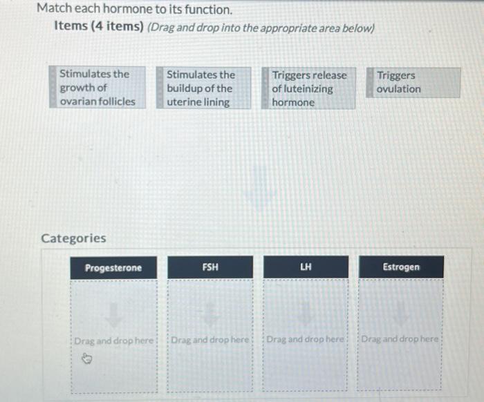 Solved Match each hormone to its function. Items (4 items) | Chegg.com