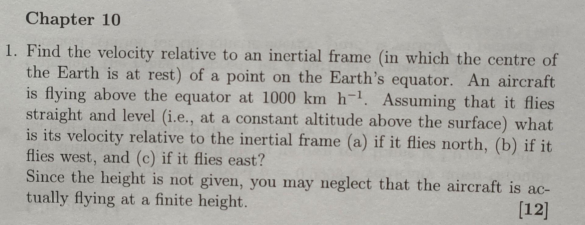Solved 1. Find the velocity relative to an inertial frame | Chegg.com